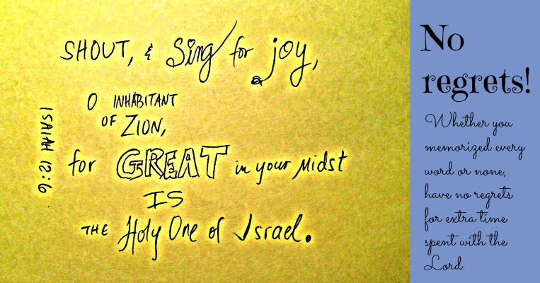 Day 28: No regrets {Tools for memorizing}