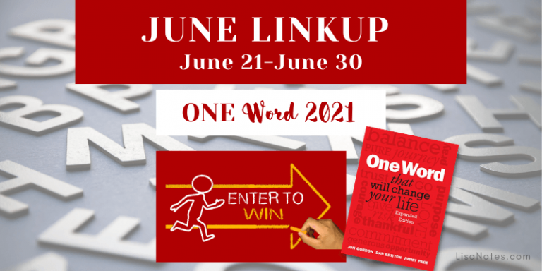 One Word 2021 Linkup for June + FREE BOOK GIVEAWAY