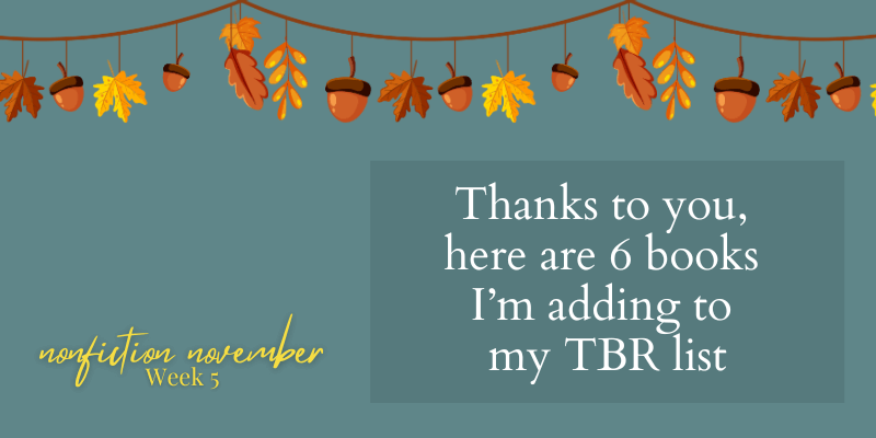 Thanks to You, 6 Books I'm Adding to My TBR List